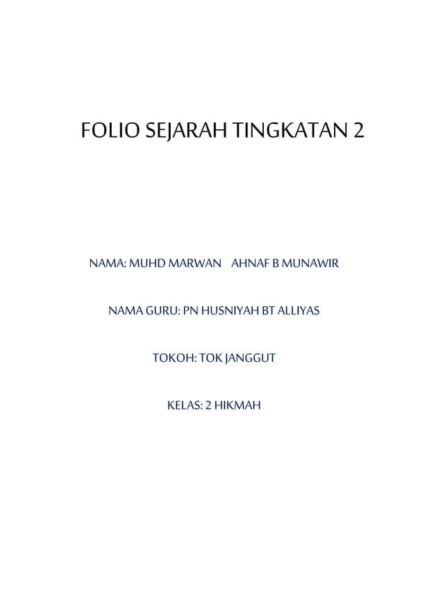 Folio sejarah tingkatan 2 | PPTX