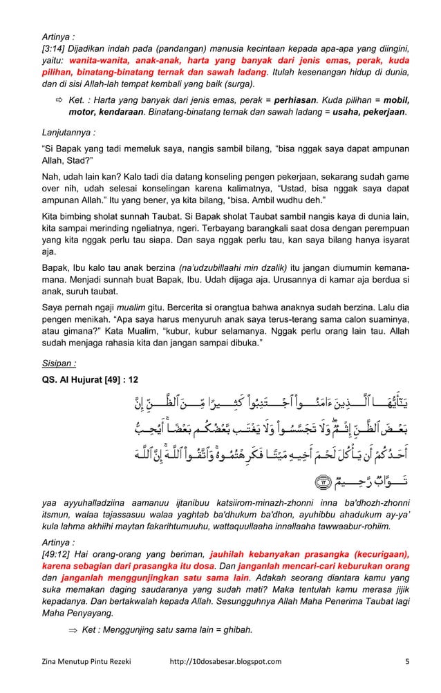 Zina Menutup Pintu Rezeki (Revisi 2014) - 10 Dosa Besar - Tausiyah ...