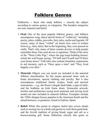 Folklore in English literature. RESEARCH/Dissertation | PDF