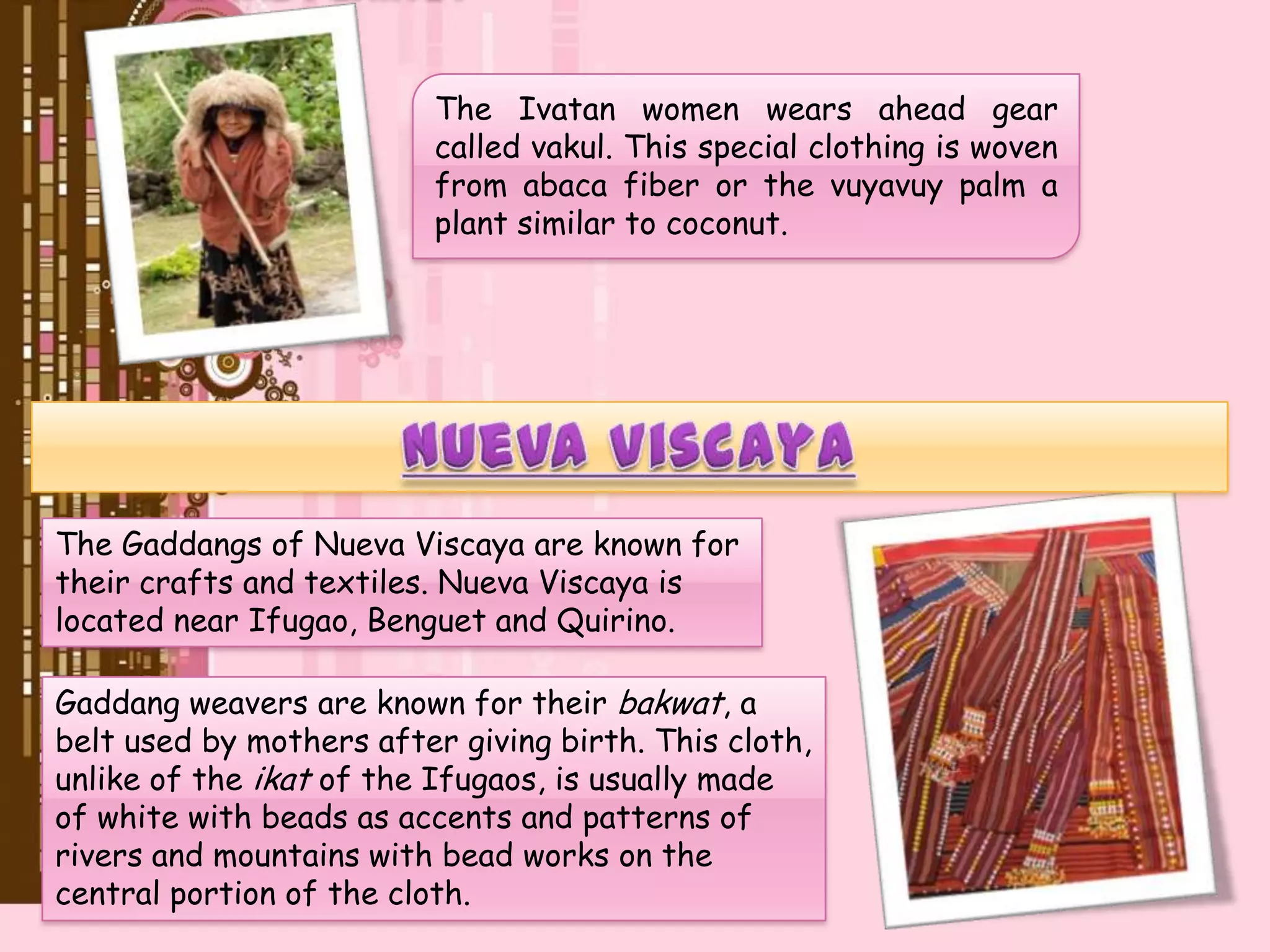 Folk Arts and Design of some provinces of luzon | PPSX