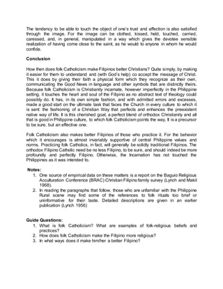 Folk catholicism in the philippines | DOCX