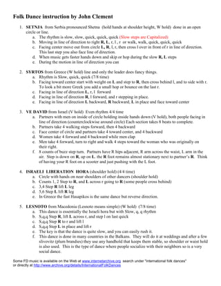 Folk Dance Instruction | PDF