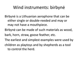 Traditional Lithuanian instruments | PPT