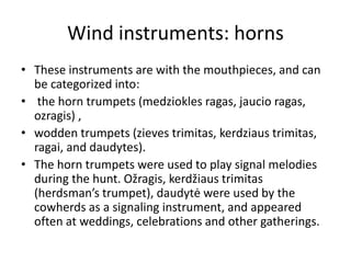 Traditional Lithuanian instruments | PPT