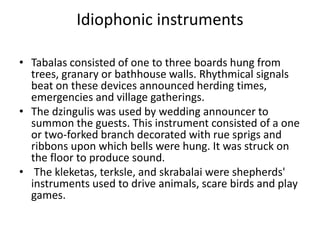 Traditional Lithuanian instruments | PPT