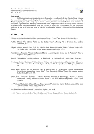 ‘Folkism’ and the search for a relevant nigerian literary theatre sam ...