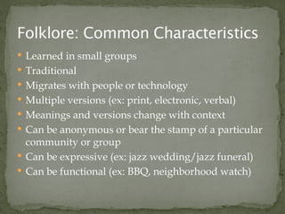 Introduction and Overview of Folklores | PPTX