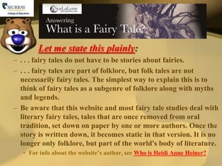 Folklore, Fairy Tales and Bears! | PPTX
