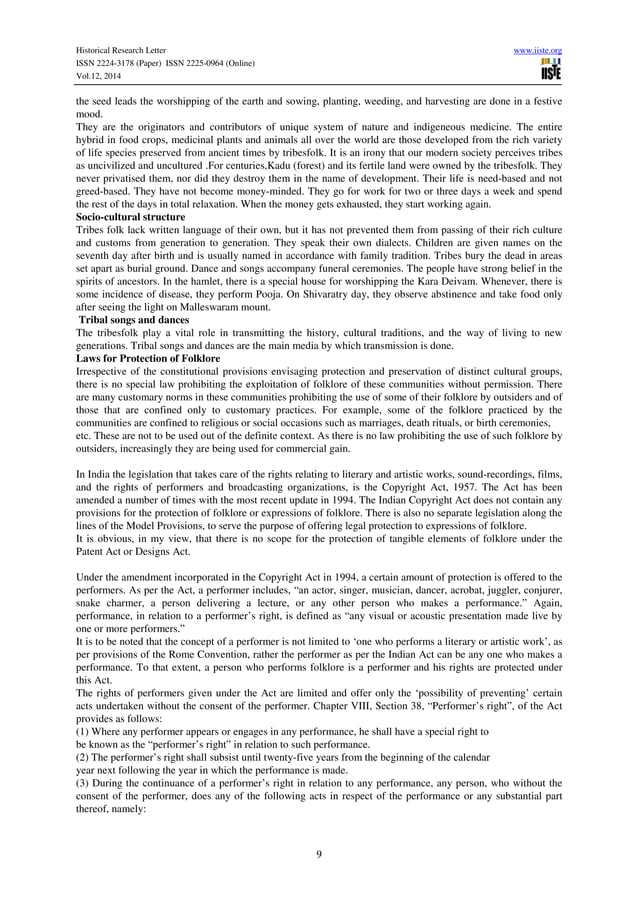 Folk lore culture among tribes in kerala a study on attappady | PDF