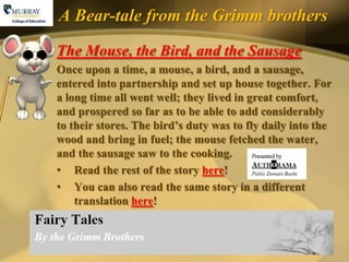 Folklore, fairytales and mice! | PPTX | Books and Literature