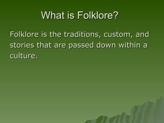Folklore Notes | PPT