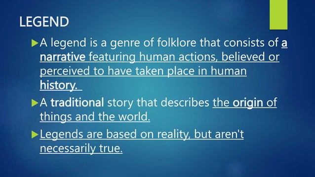 FOLKLORES , myth, legends, fables, folktales | PPTX