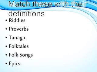 Philippine Literature - Folk Narratives Grade 7 | PPTX