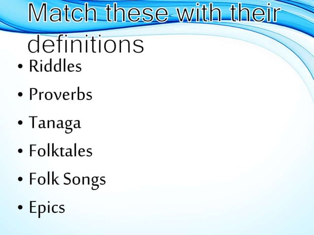 Philippine Literature - Folk Narratives Grade 7 | PPTX | Books and ...