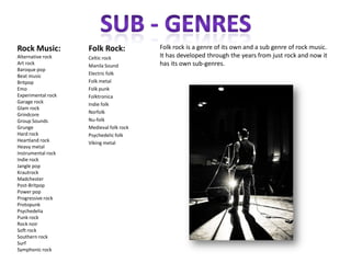 Folk rock acoustic genre powerpoint | PPTX | Musicals | Genres