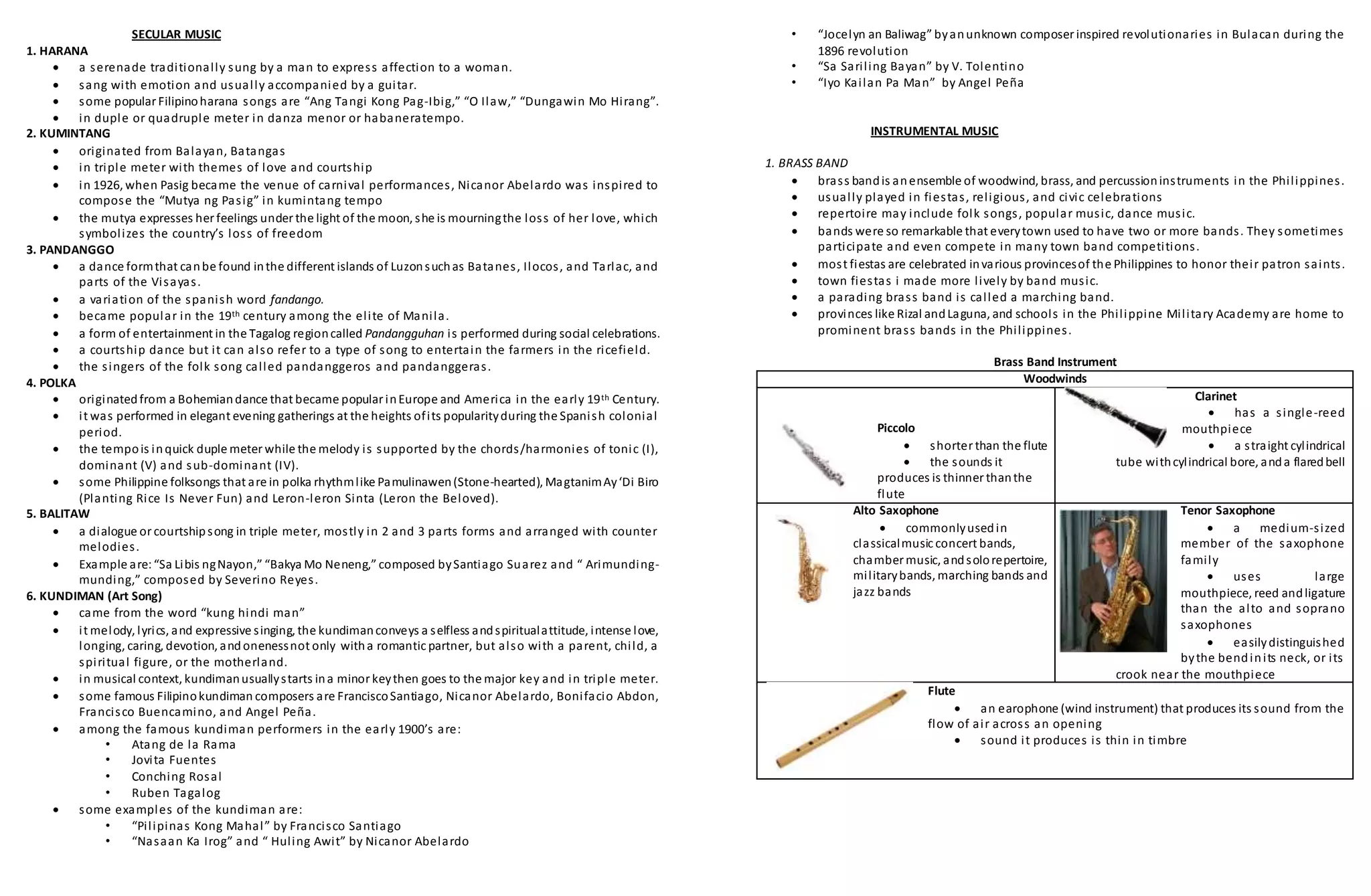 Folksongs of the luzon (lowlands) | DOCX