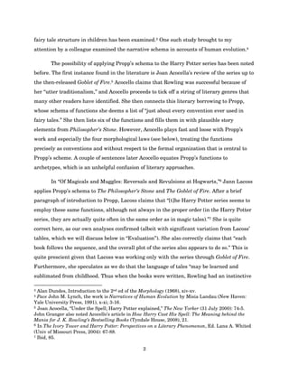 Folktale Structure as the Key to the Success of the Harry Potter Series ...