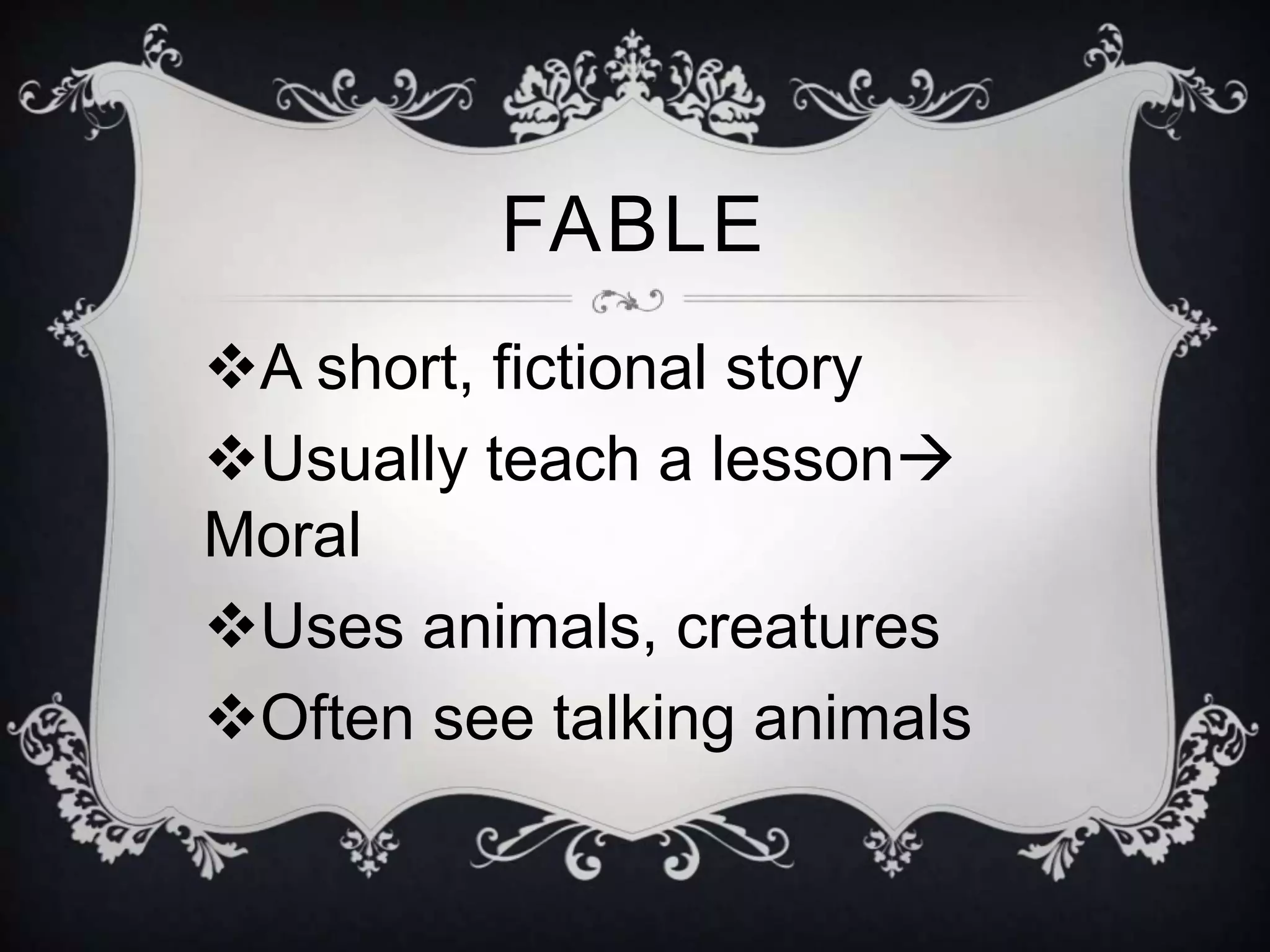 Folk tales, fairy tales and fables powerpoint | PPTX