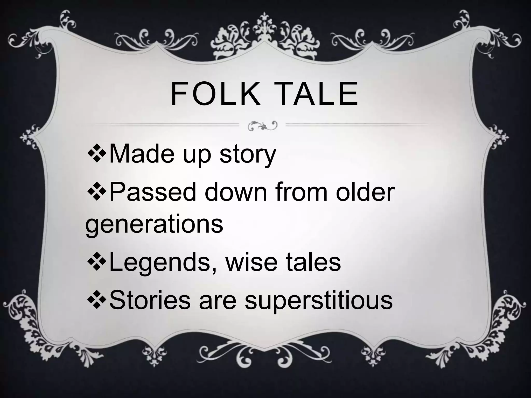 Folk tales, fairy tales and fables powerpoint | PPTX