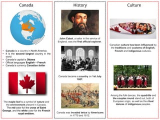 Infografía (Tríptico) Información global de Canadá | PPTX