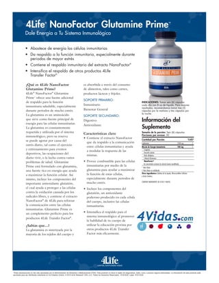 Folleto glutamine prime_sp metabolismo basal | PDF