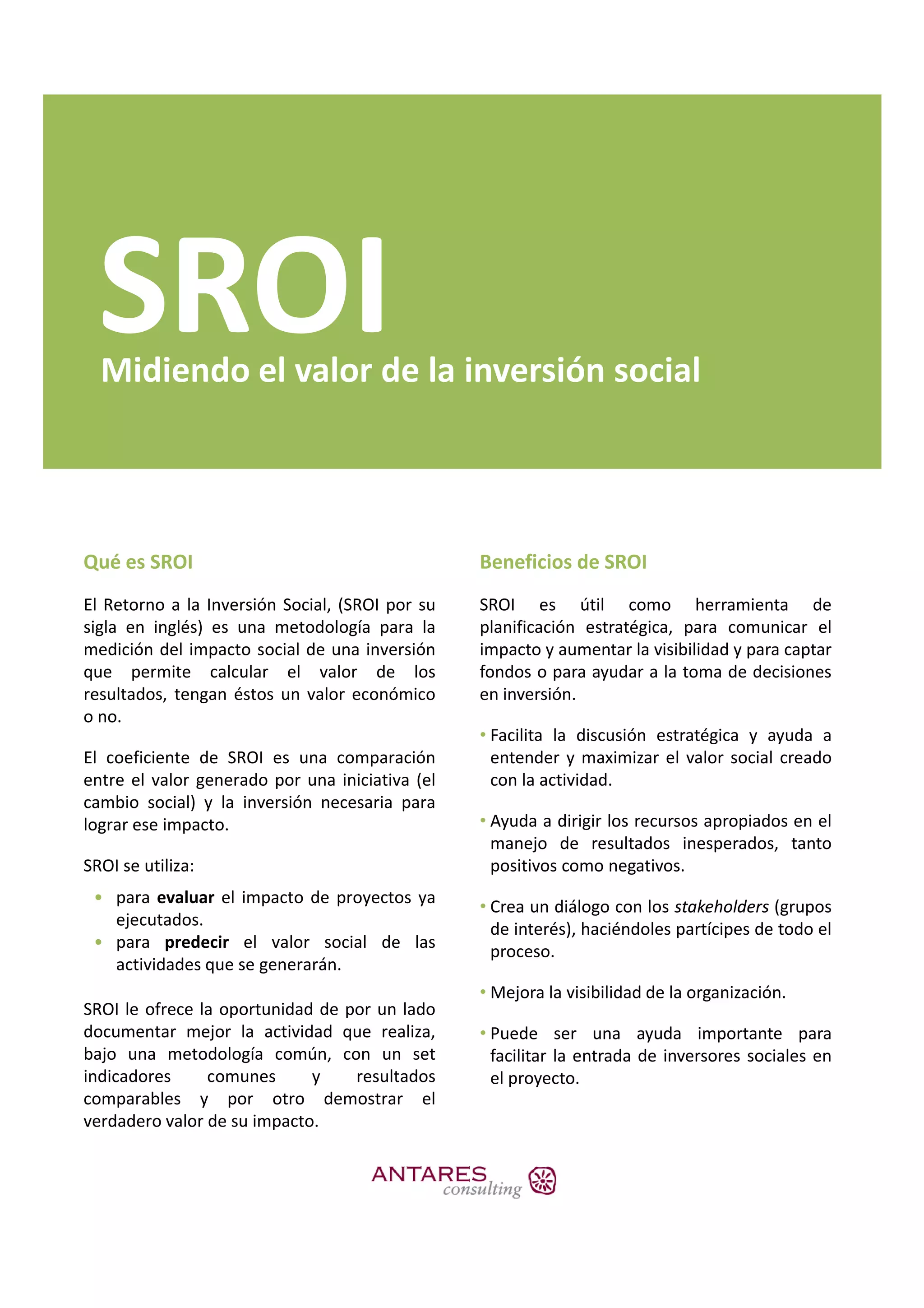 SROI (versión castellano) | PDF