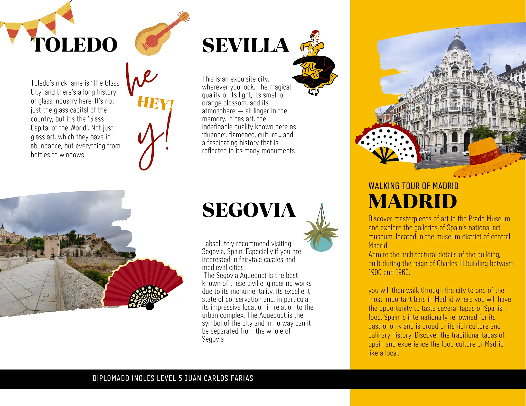 Folleto Tríptico Viaje Turismo España Ilustrado Amarillo Blanco.pdf | Europe Travel | Travel ...