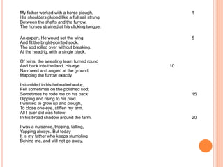 Follower - Seamus Heaney | PPTX