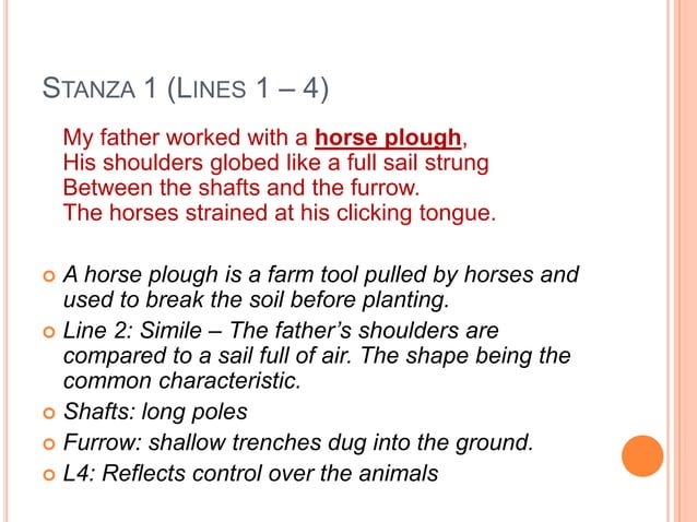 Follower - Seamus Heaney | PPTX | Equine Sports | Sports