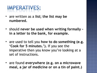 Following and writing instructions | PPT