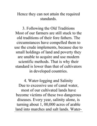 causes of backwardness in agriculture | DOC