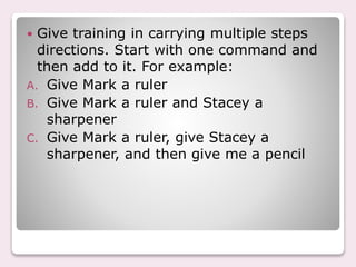 Helping the Student Having Difficulty Following Directions | PPTX