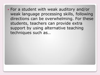 Helping the Student Having Difficulty Following Directions | PPTX