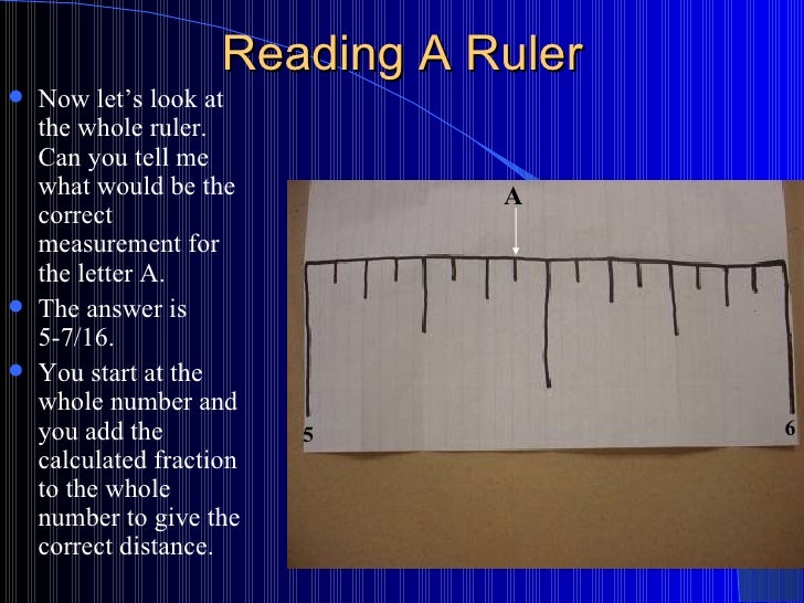 Measurement Lesson Reading a Ruler