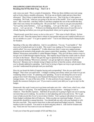 Following gods financial plan | PDF