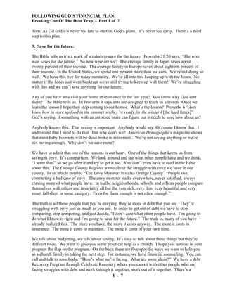 Following gods financial plan | PDF