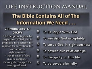 The Bible - The Life Instruction Manual | PPT