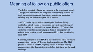 FOLLOW ON PUBLIC OFFER | PPTX