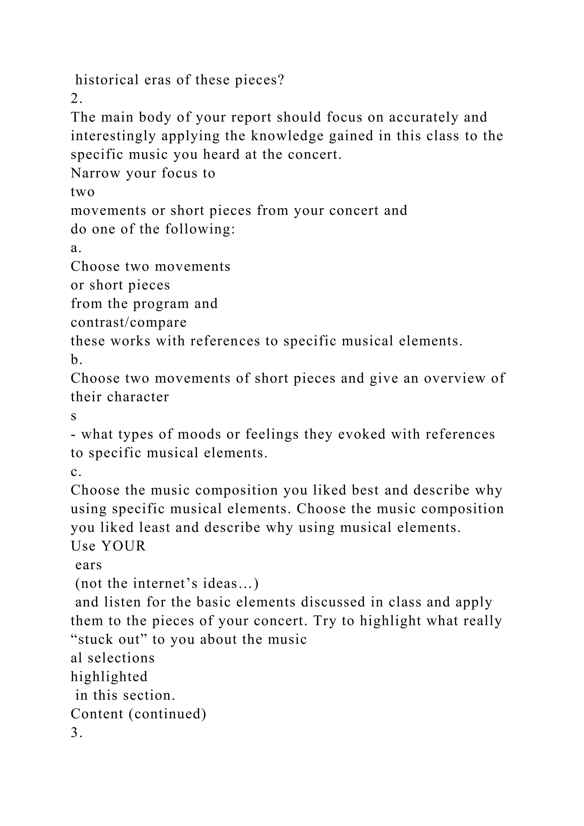 Follow the picture I provide to write the concert report..docx