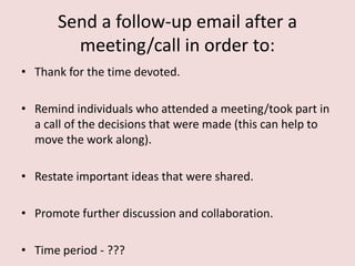 Follow up email | PPTX