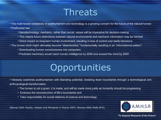 Posthumanism_FollowUpInterest_KCB207_LAMONT | PPT | Science