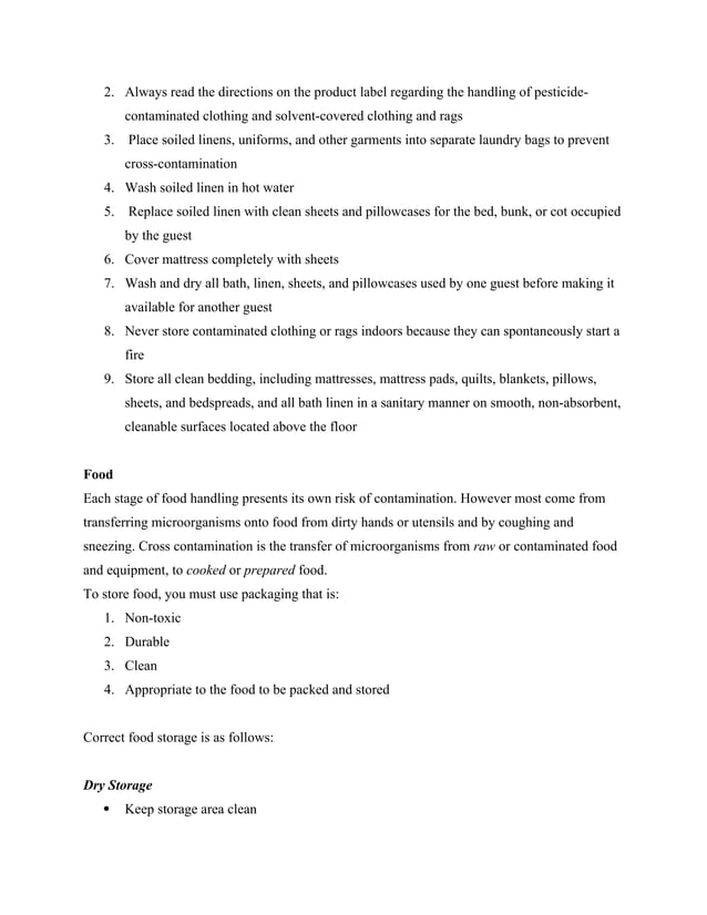 Follow workplace hygiene procedures to follow | PDF