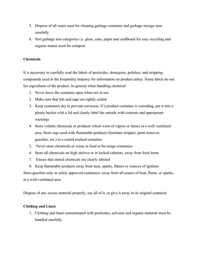 Follow workplace hygiene procedures to follow | PDF