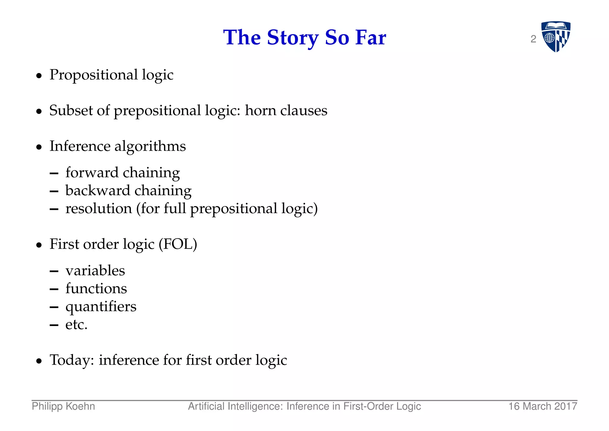 First Order Logic resolution | PPT