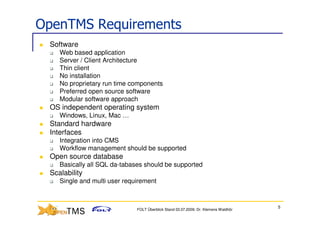 Folt - Open TMS - A presentation for universities | PDF | Databases ...