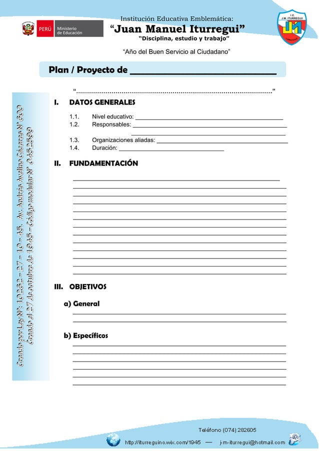 Fomato de plan o proyecto para comisiones | PDF