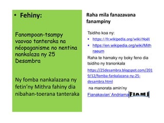 Fomba fankalazana ny 25 desambra | PPTX