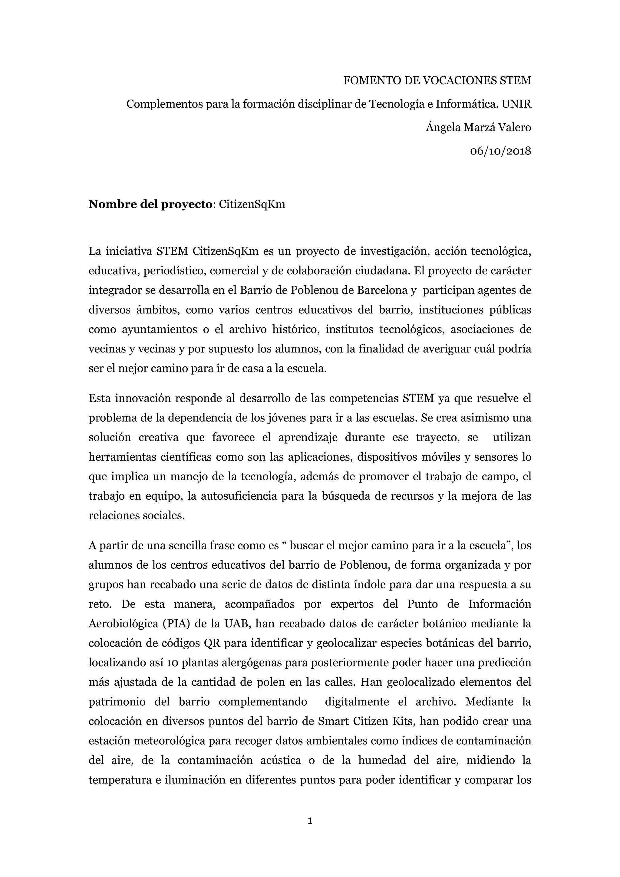 Proyecto Citizen SqKm | PDF