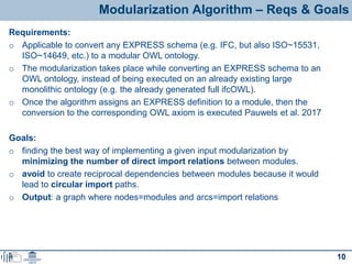 FOMI2017 - A method to generate a modular ifcOWL ontology | PPT