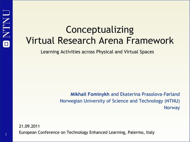 Conceptualizing Virtual Research Arena Framework: Learning Activities ... Conceptualizing Virtual Research Arena Framework: Learning Activities ...